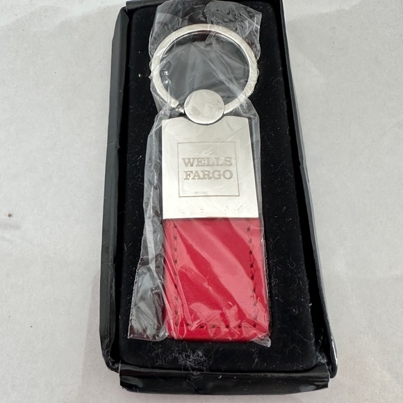 Accessories | Collectible Wells Fargo Metal And Red Leather Keychain In ...